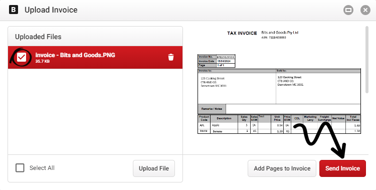 Upload an Invoice as an Image